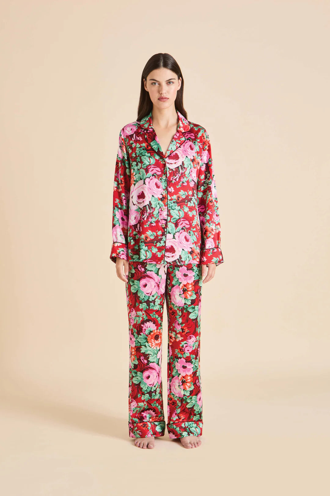 Lila Moulin Red Floral Pyjamas – Lux Afrique Boutique